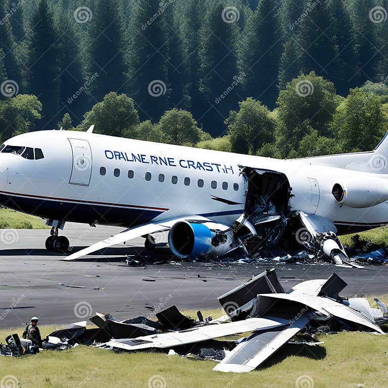 Crashed Airplane, Ai-generatet Stock Illustration - Illustration of ...