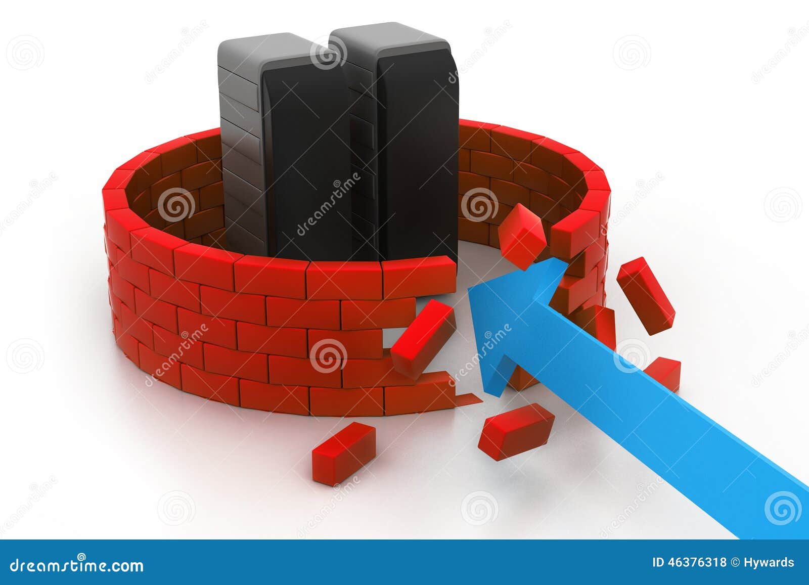 Crashed server security stock illustration. Illustration of system ...
