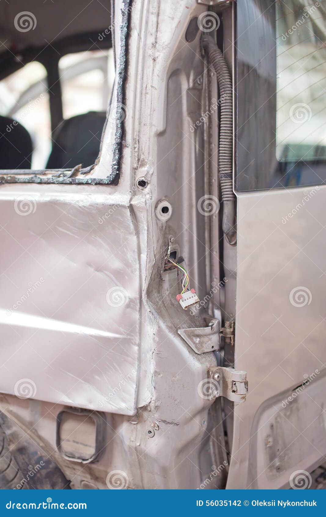 Crashed Silver Car, Back View Stock Photo - Image of safety, emergency ...