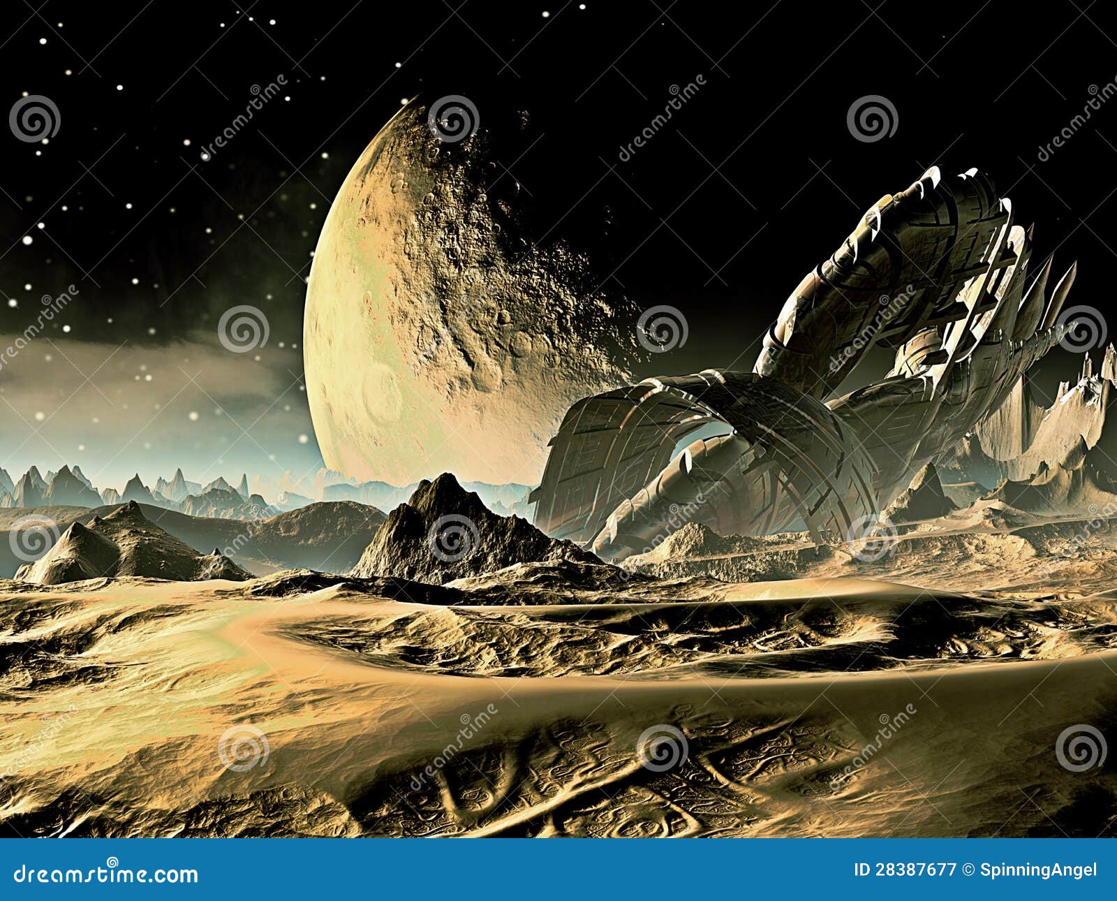 Derelict Spacecraft On The Moon