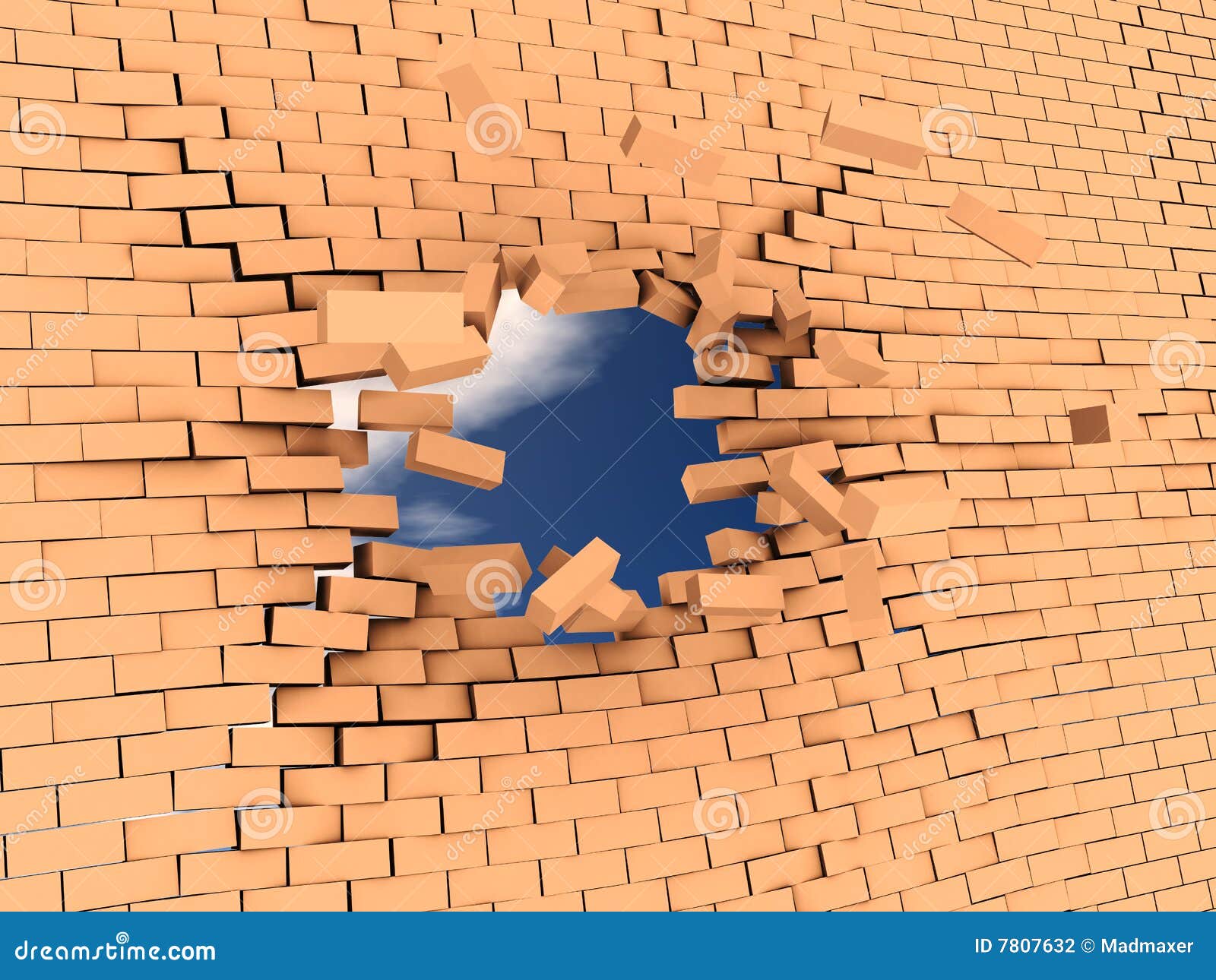 Crashed wall stock illustration. Illustration of physical - 7807632