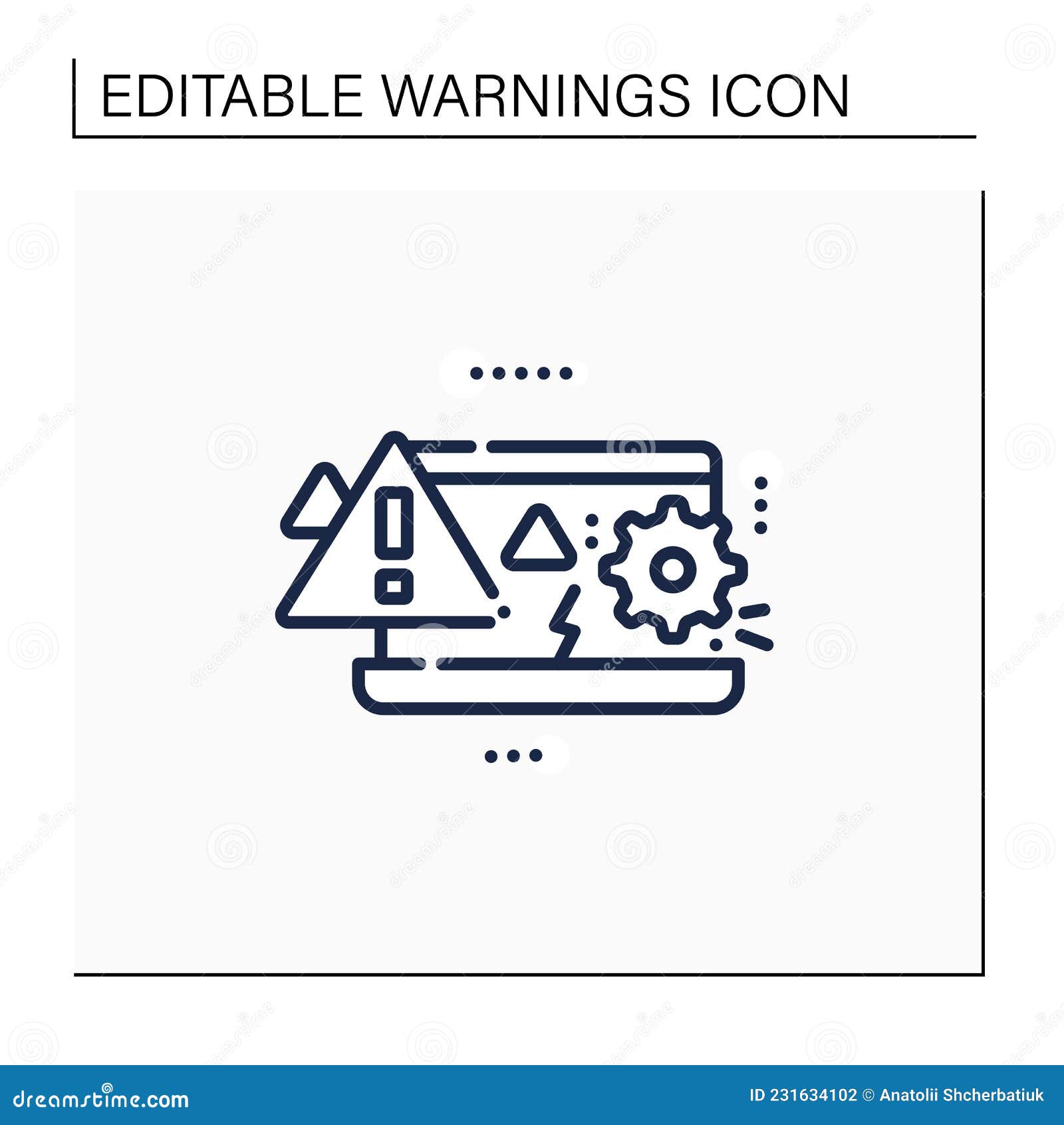 Crashes line icon stock vector. Illustration of alarm - 231634102