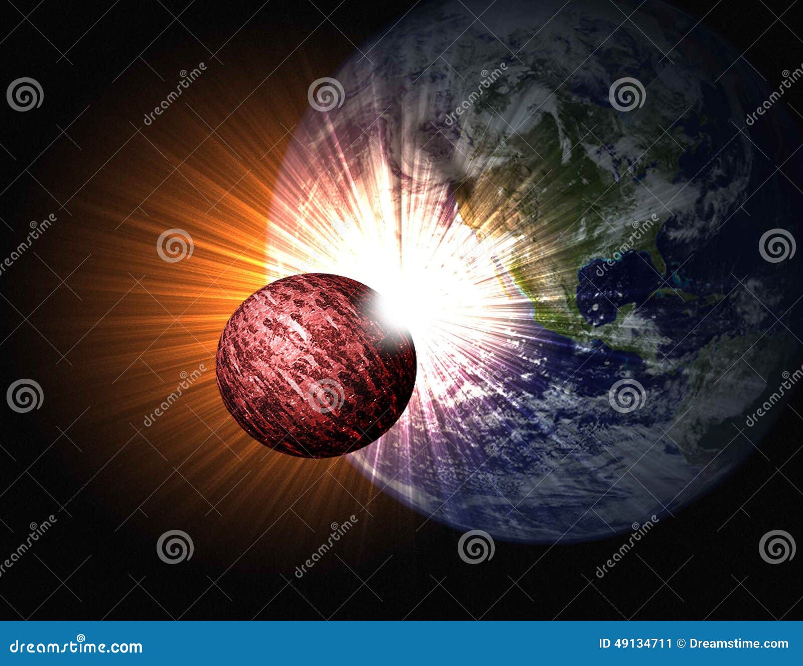 Crashing into Earth stock illustration. Illustration of destroy - 49134711