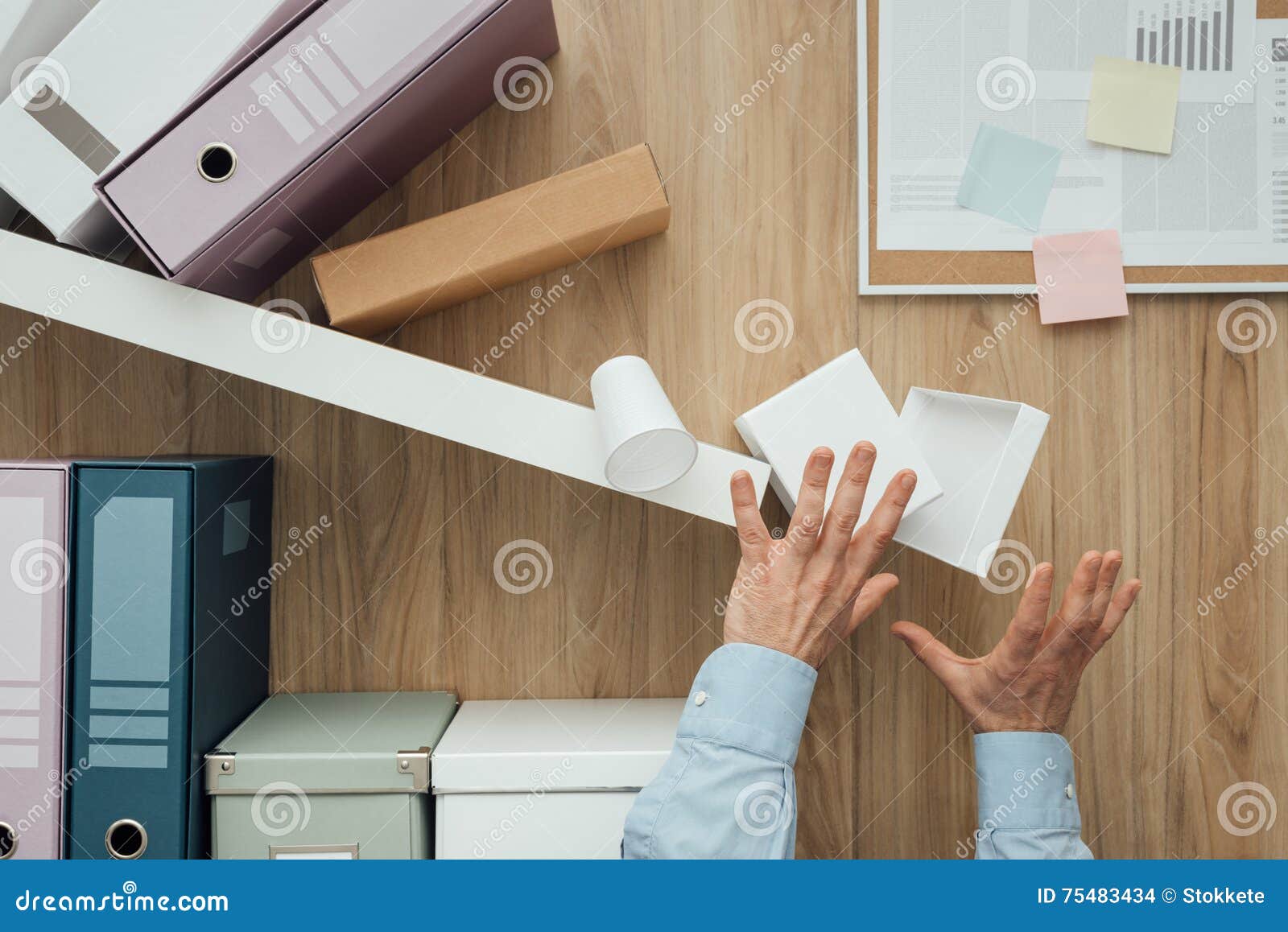 Crashing Shelf in the Office Stock Photo - Image of problem, supply ...