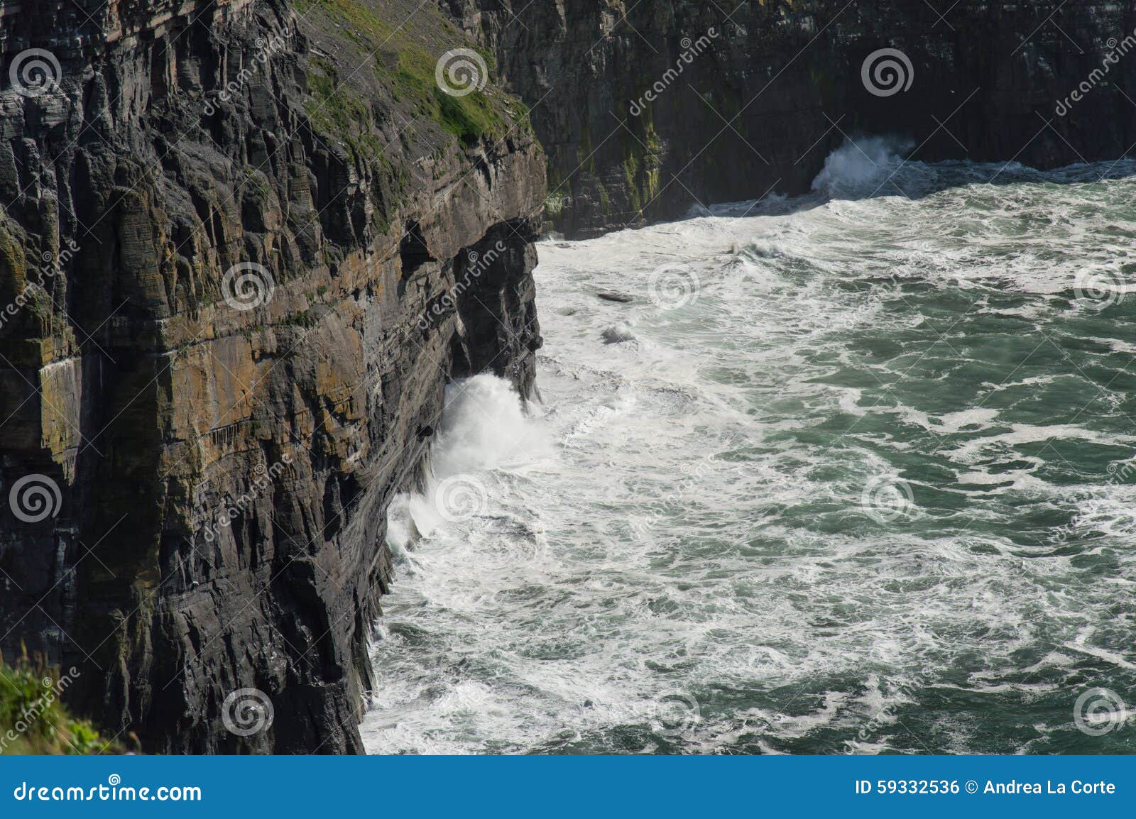 Crashing Waves, Cliffs of Moher Stock Photo - Image of energetic ...