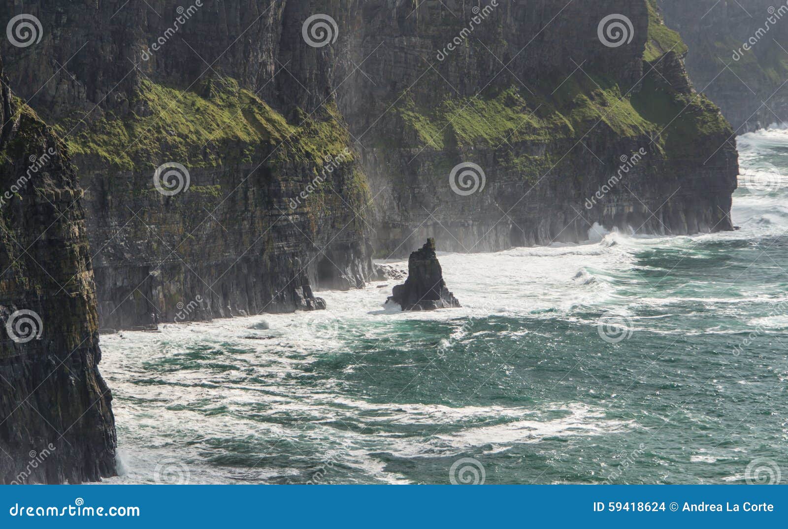 Crashing Waves, Cliffs of Moher Stock Photo - Image of force, burst ...