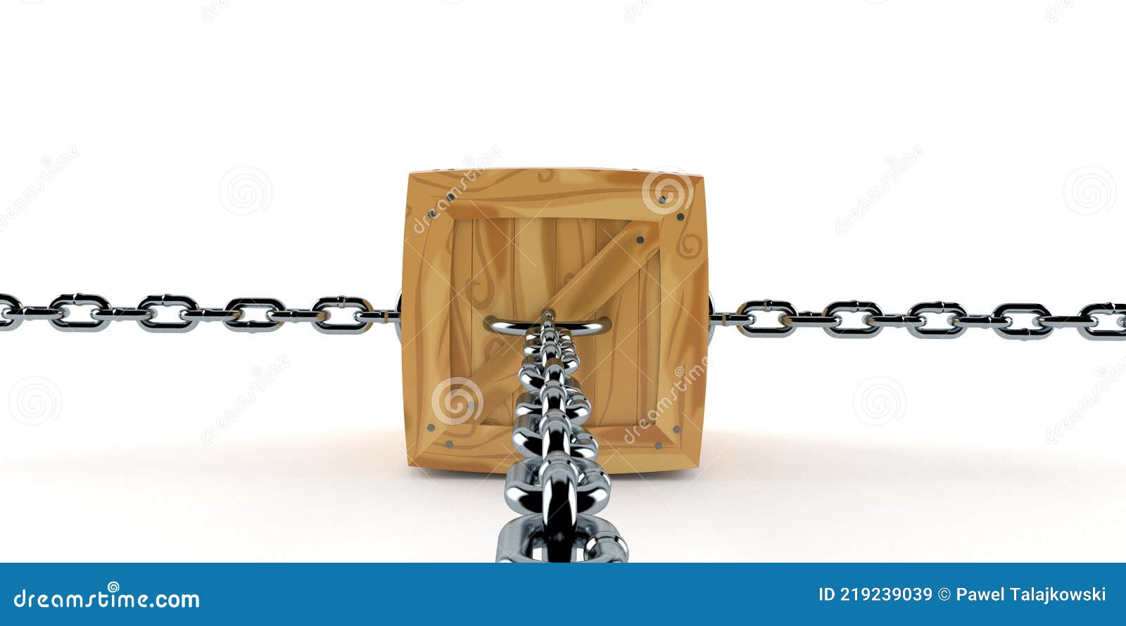 Crate with chain stock illustration. Illustration of crate - 219239039