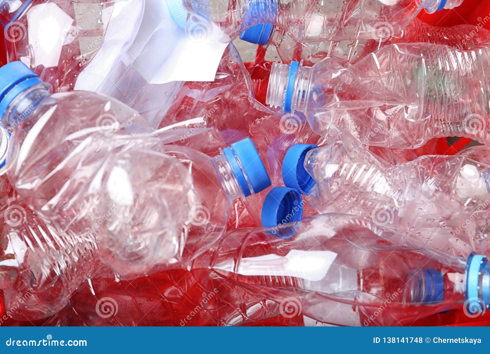 Crate with Crumpled Plastic Bottles, Closeup. Stock Photo - Image of ...