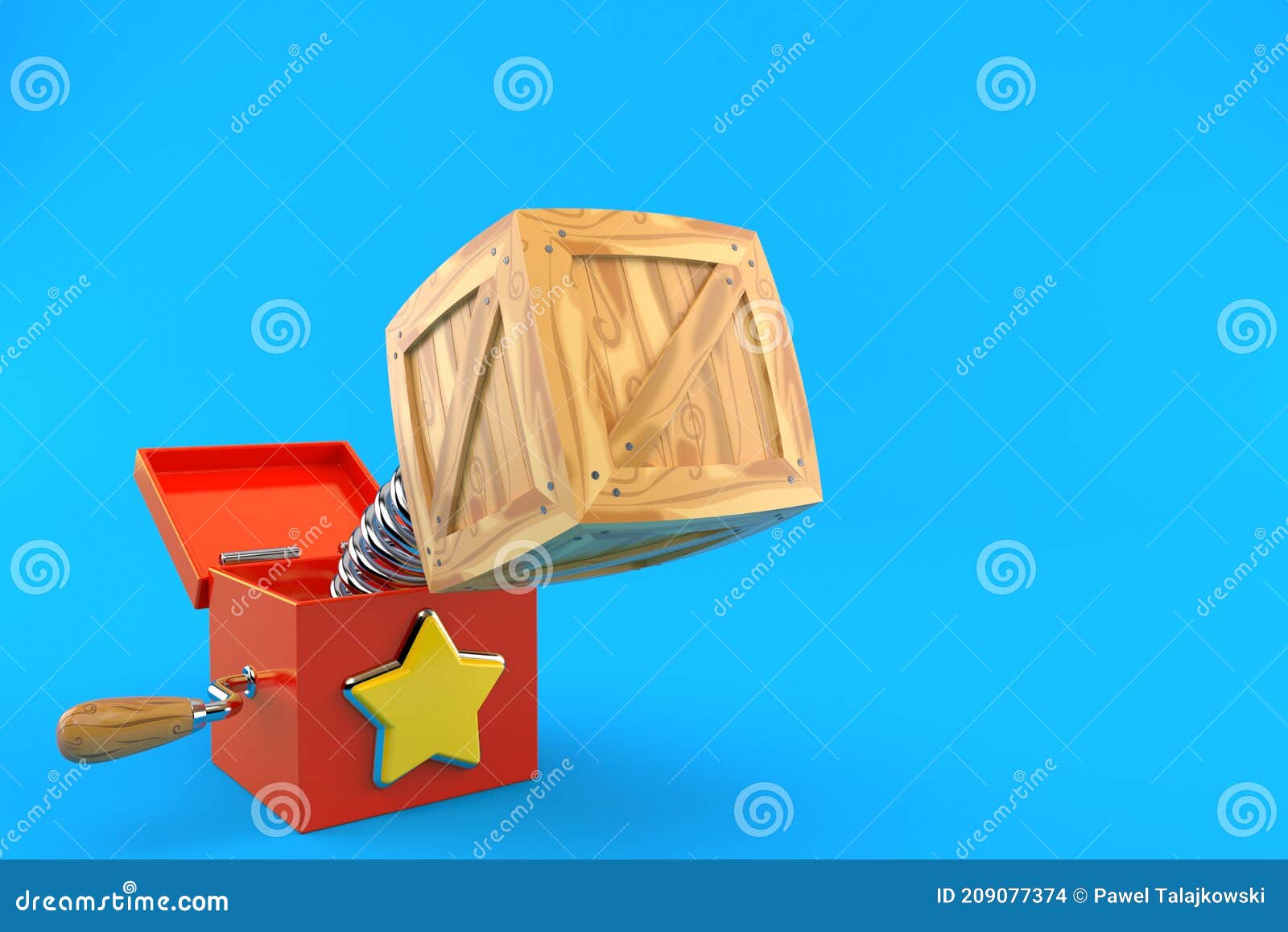 Crate Inside Jack in the Box Stock Illustration - Illustration of gift ...