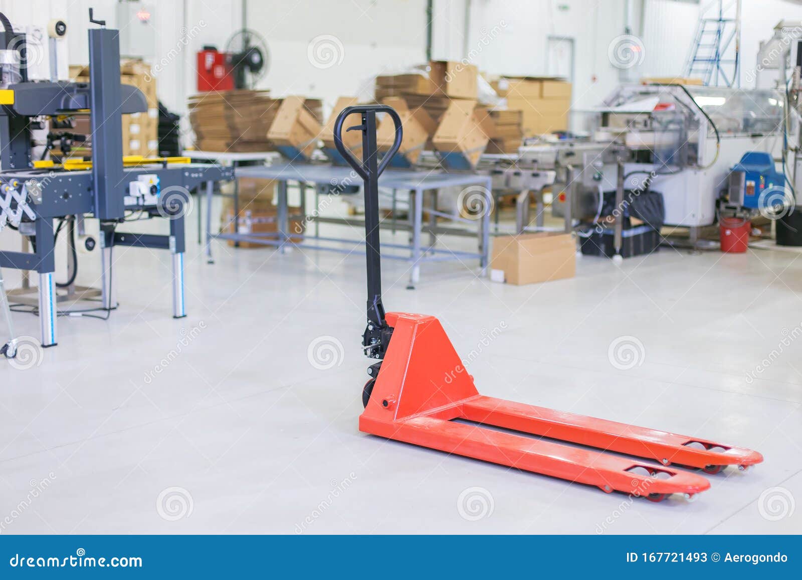 Crate Lifting Equipment at Empty Factory Stock Image - Image of ...