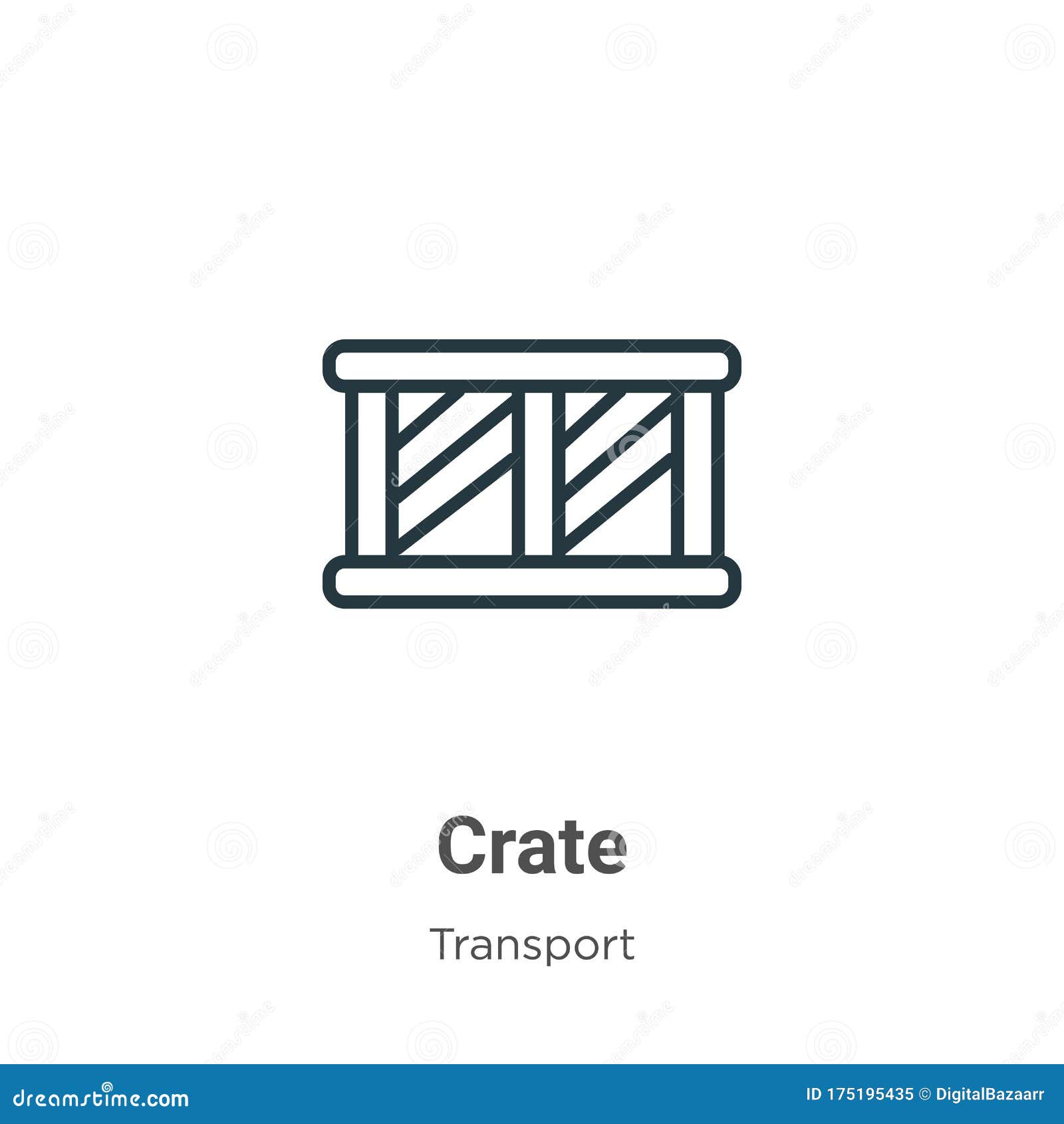 Crate Outline Vector Icon. Thin Line Black Crate Icon, Flat Vector ...