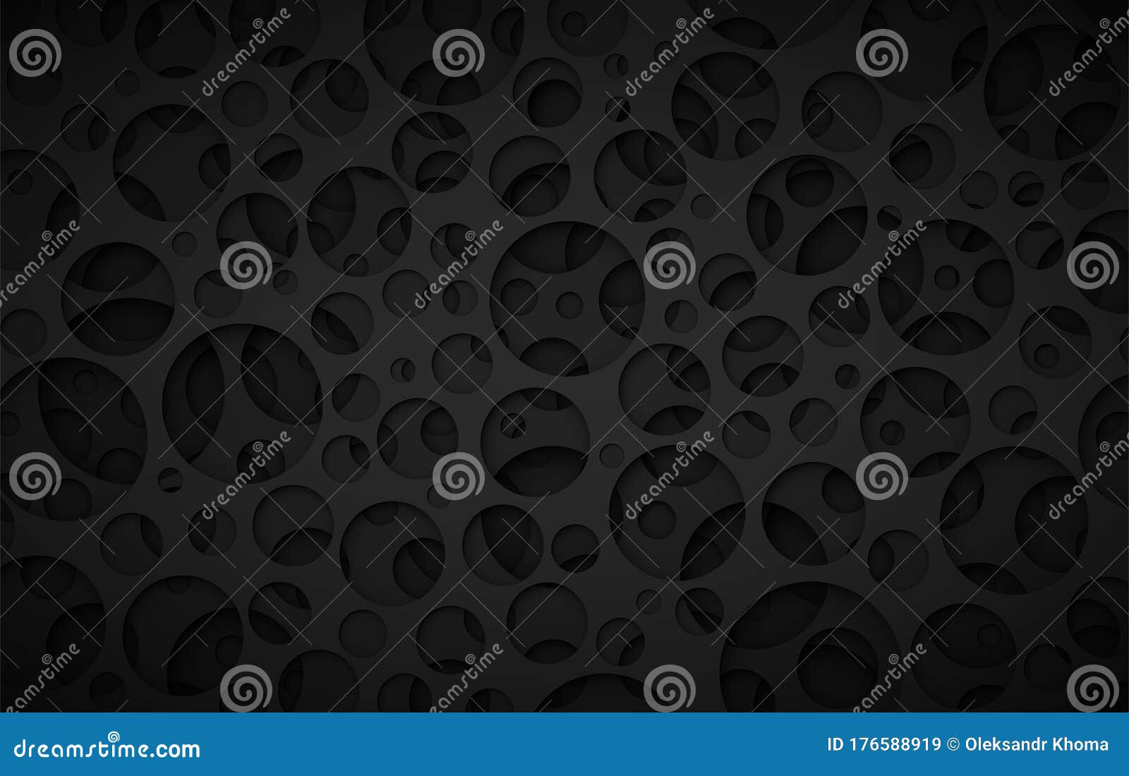 Black Background with Round Openings and Depth Effect Stock Vector ...