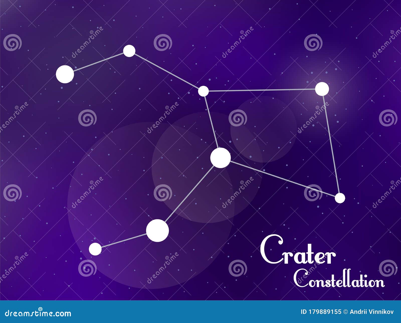Crater Constellation. Starry Night Sky. Zodiac Sign. Cluster Of Stars ...