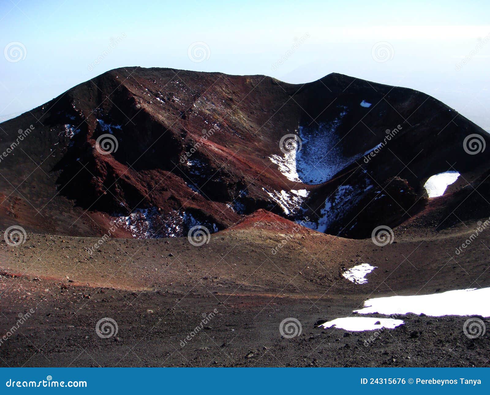 Crater of Etna Volcano stock photo. Image of basalt, mountain - 24315676