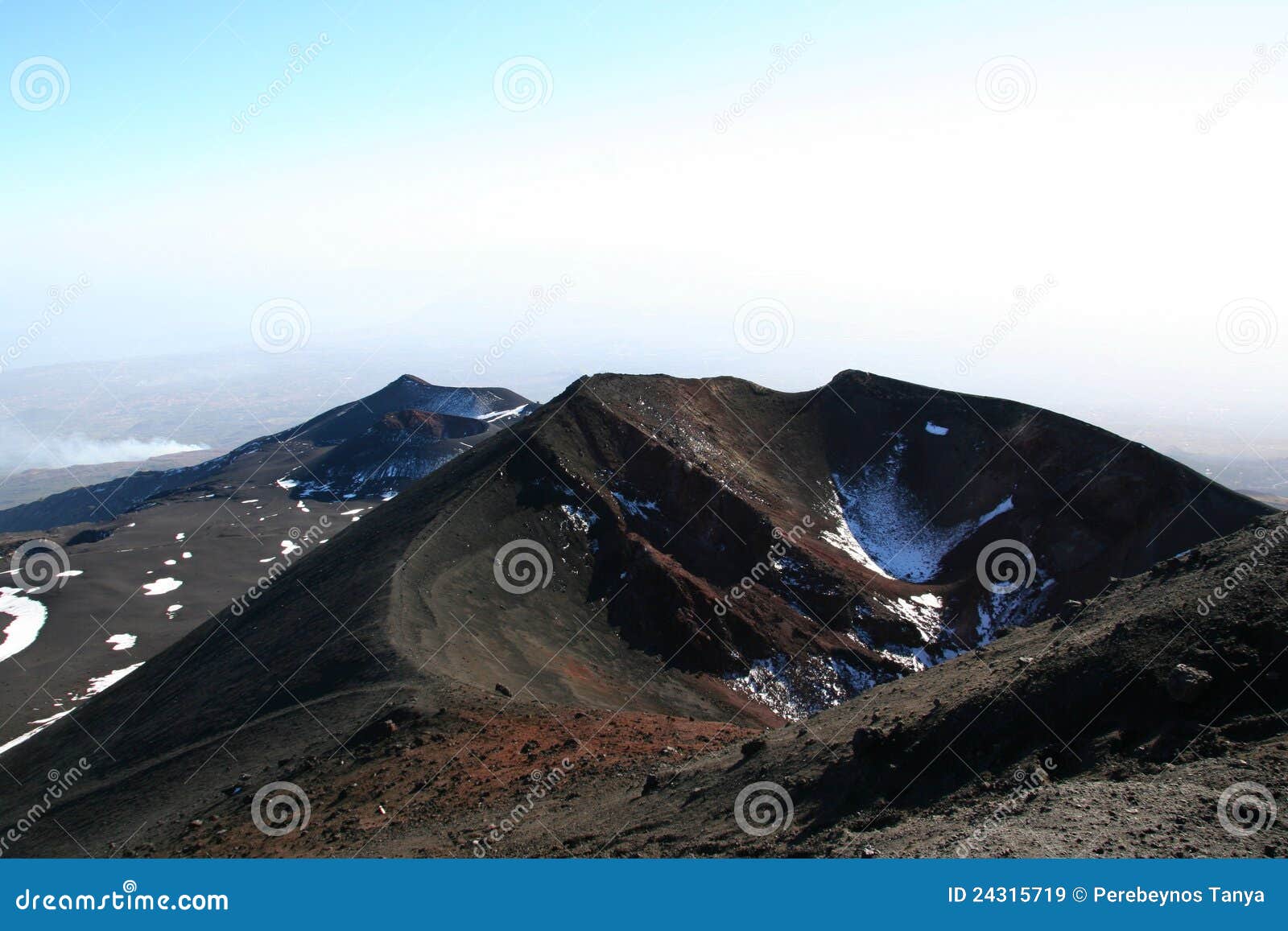 Crater of Etna Volcano stock image. Image of eruption - 24315719