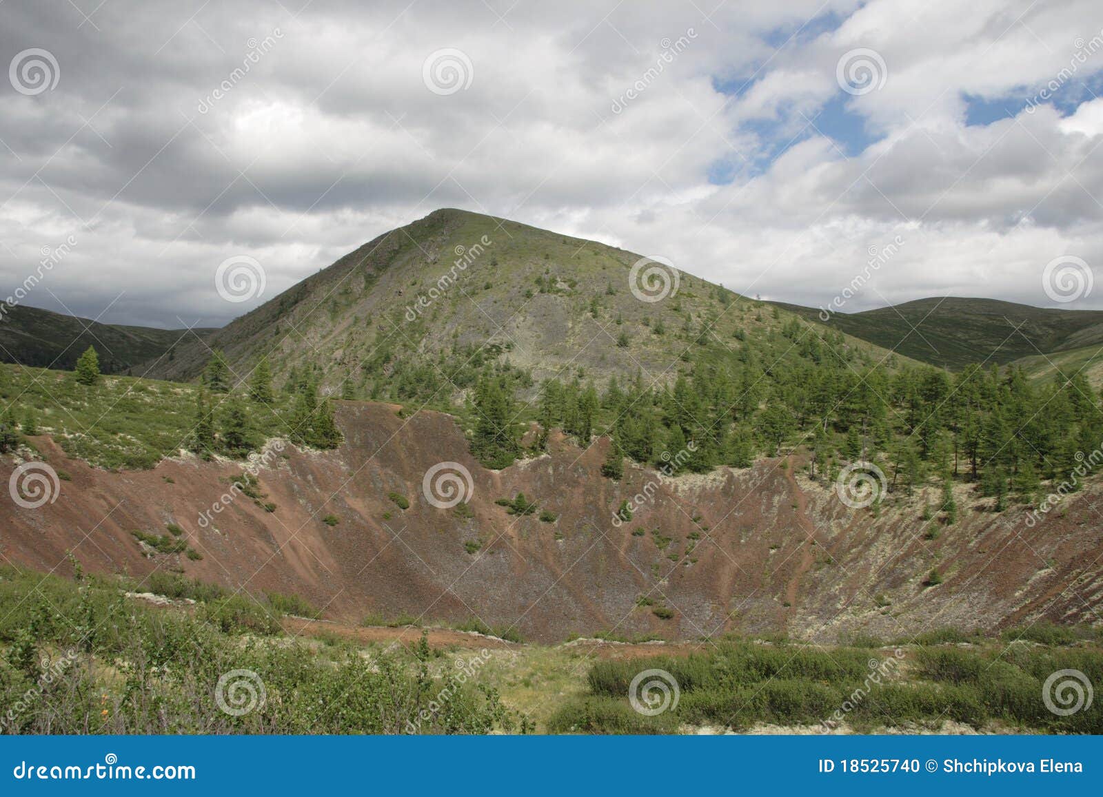 Crater of an Extinct Volcano Stock Photo - Image of blue, sayan: 18525740