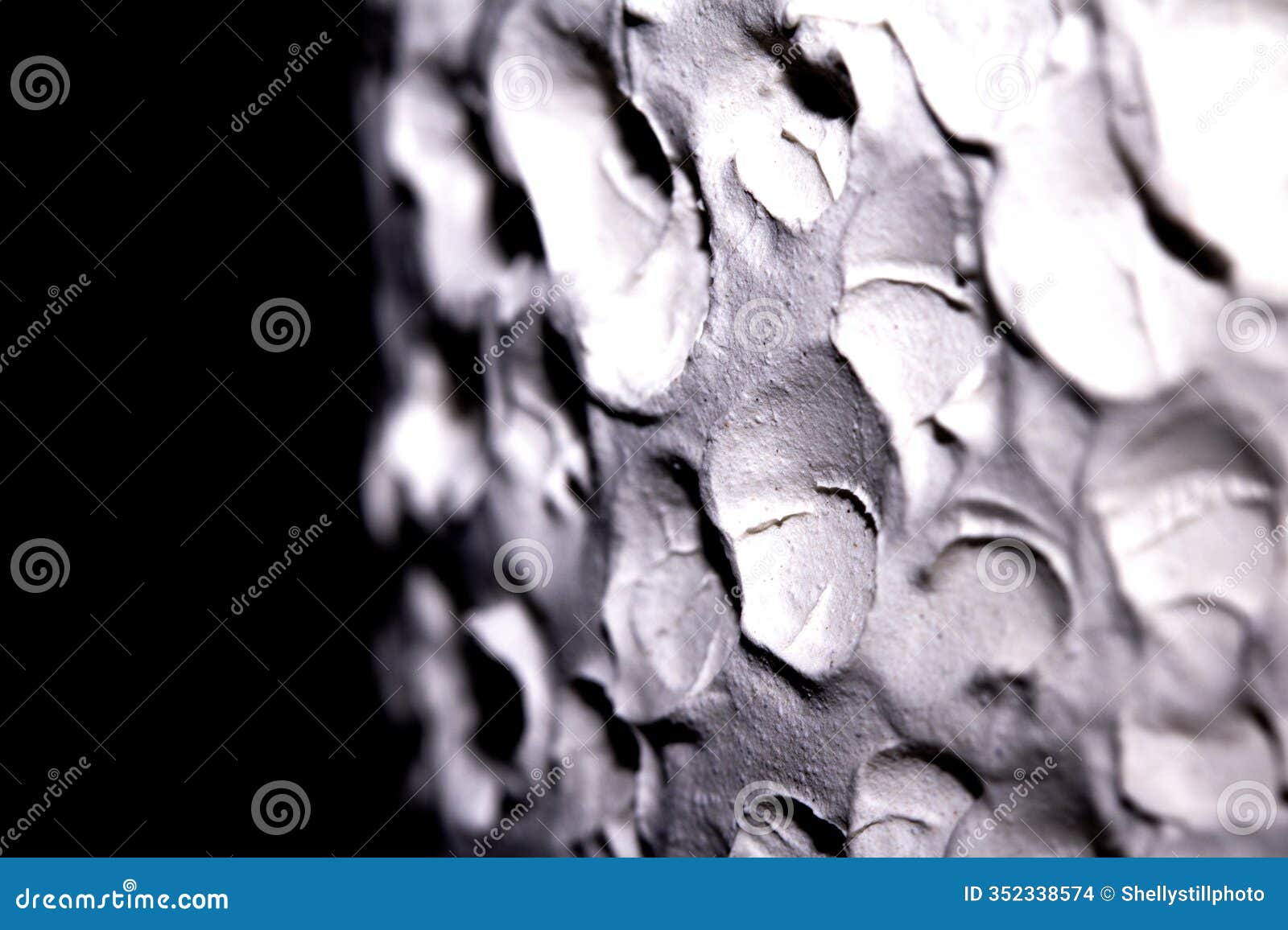 Crater Holes and Dips in Pottery Clay in a Thick White Texture Dots ...