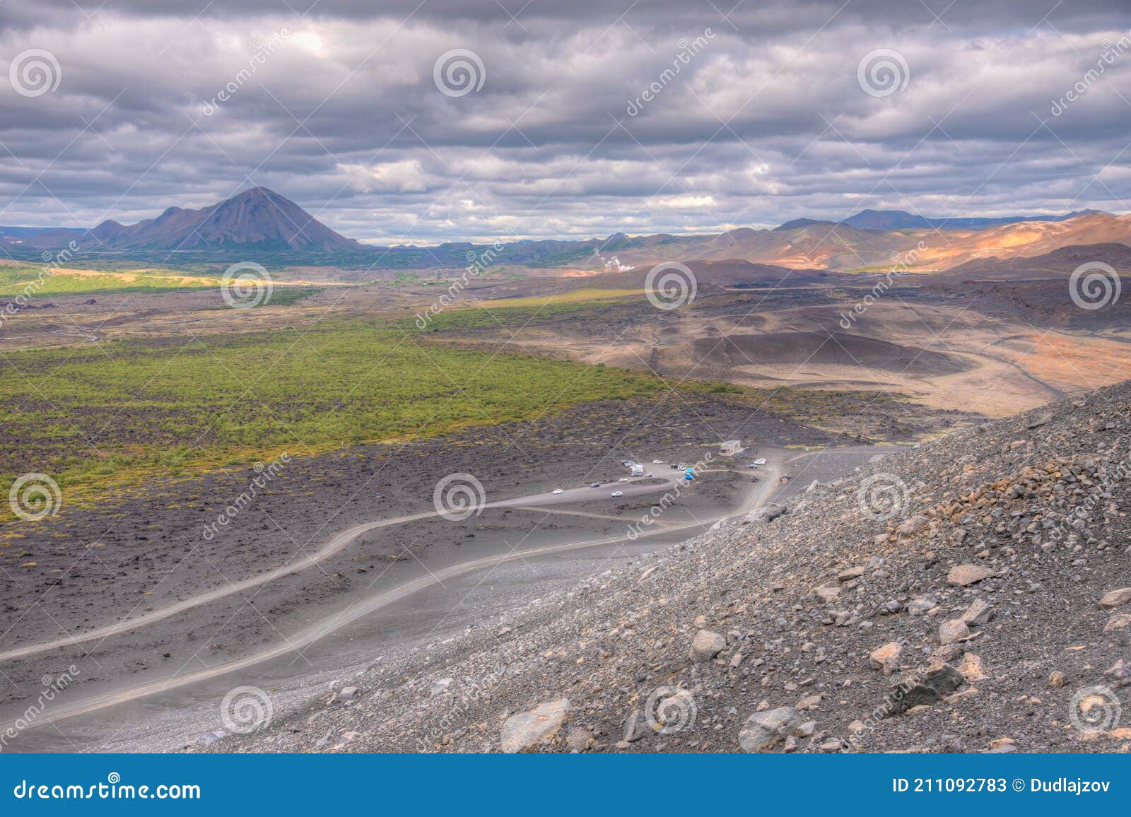 Crater of Hverfjall Volcano on Iceland Stock Image - Image of iceland ...