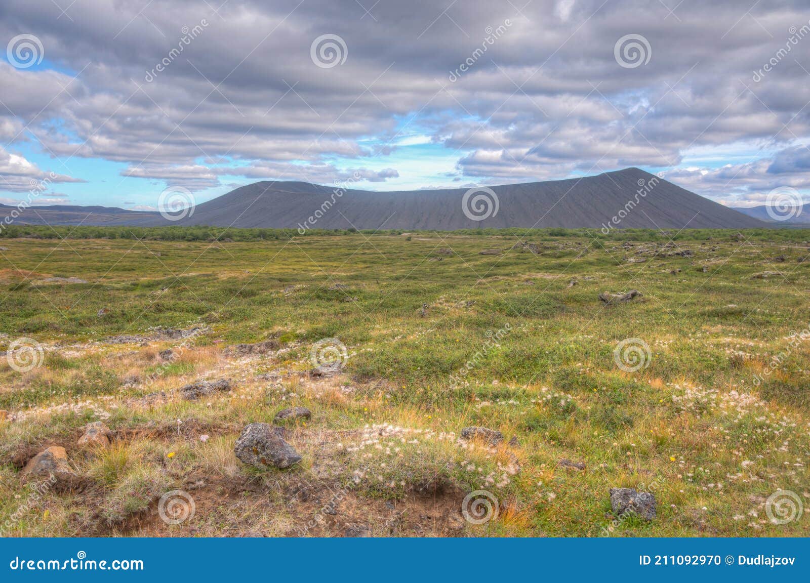 Crater of Hverfjall Volcano on Iceland Stock Photo - Image of cone ...