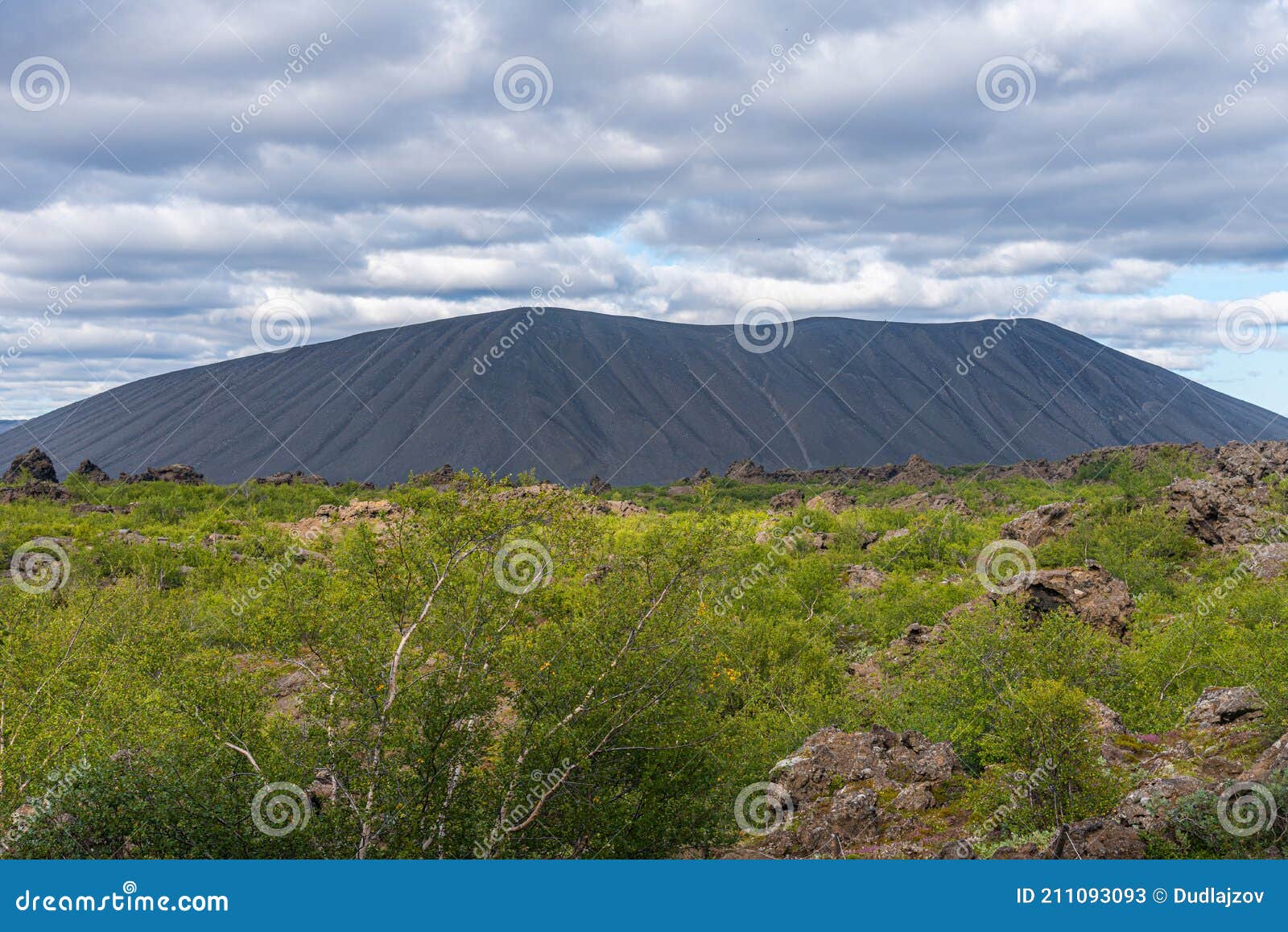 Crater of Hverfjall Volcano on Iceland Stock Image - Image of hole ...