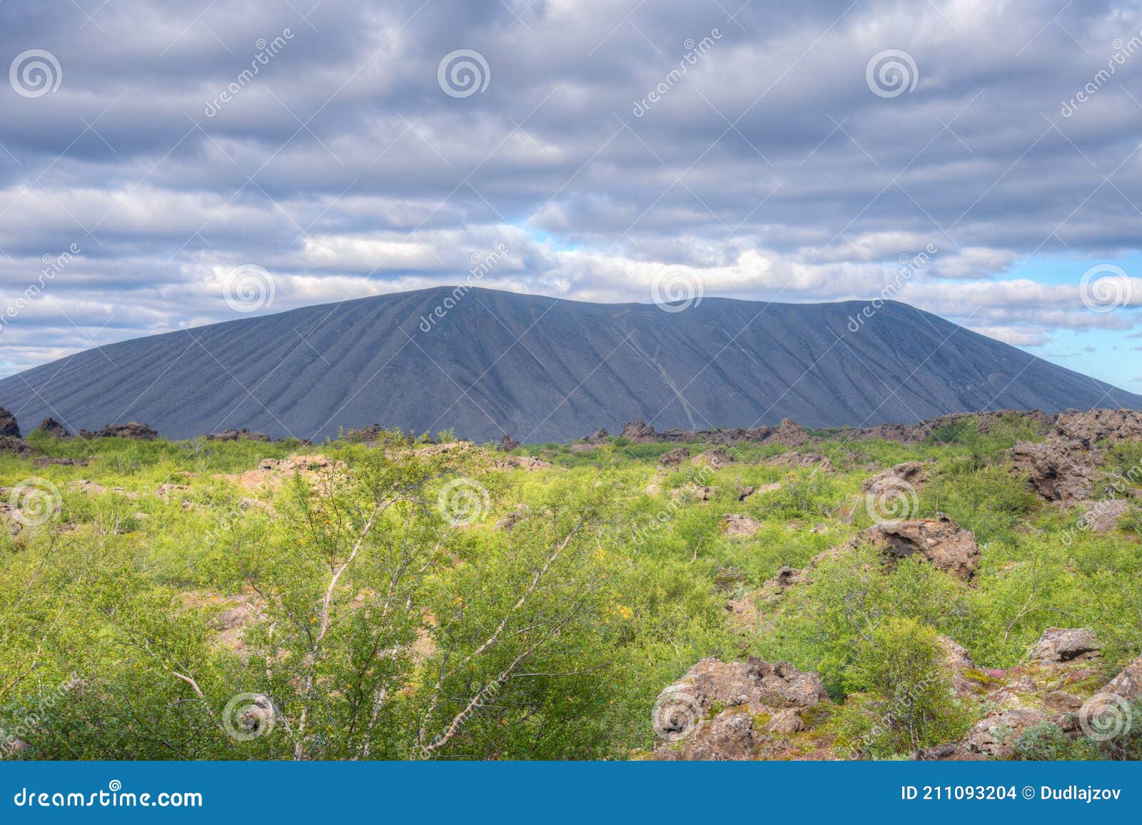 Crater of Hverfjall Volcano on Iceland Stock Photo - Image of ...