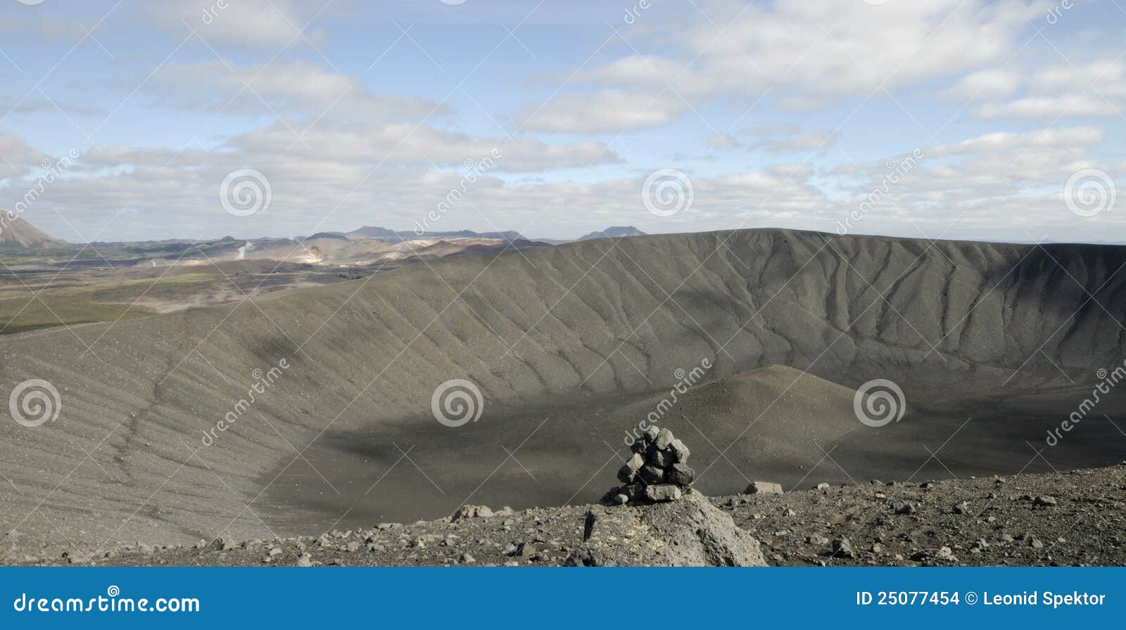 Crater Hverfjall Volcano, Iceland Stock Photo - Image of crater, cone ...