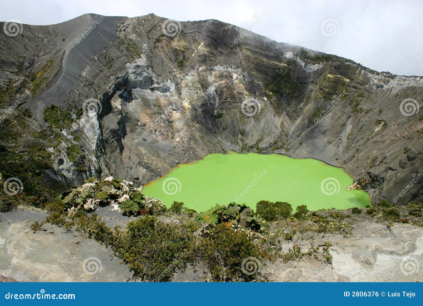 Crater of the Irazu Volcano Stock Photo - Image of landscape, lake: 2806376
