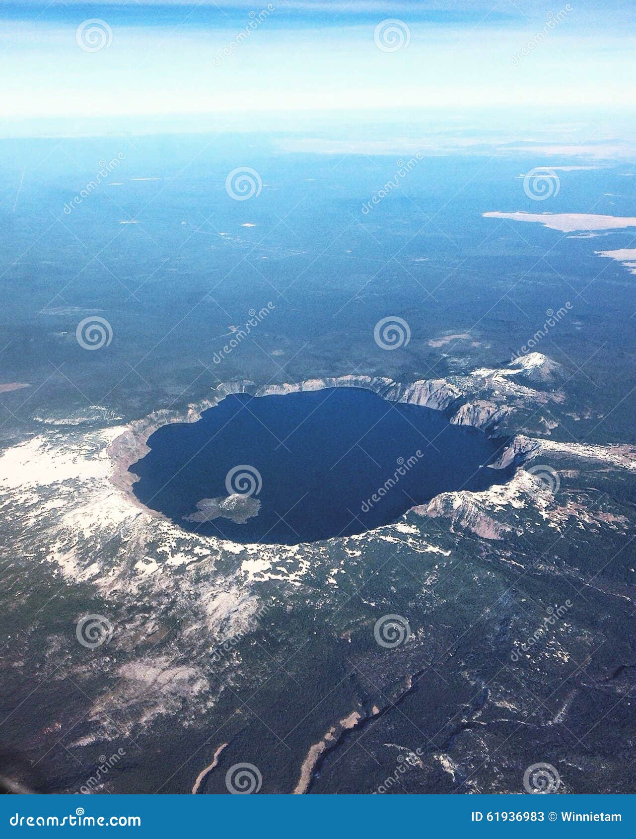 Crater Lake from above stock image. Image of lake, beautiful - 61936983