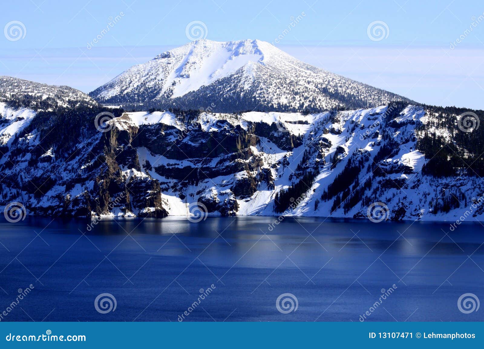Crater Lake and Mount Scott Stock Image - Image of point, preservation ...