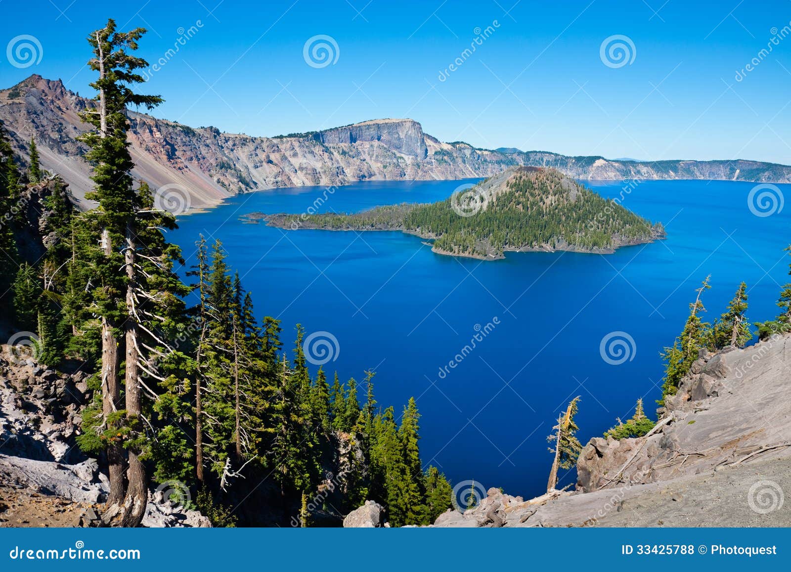 Crater Lake stock photo. Image of nature, beautiful, rocks - 33425788