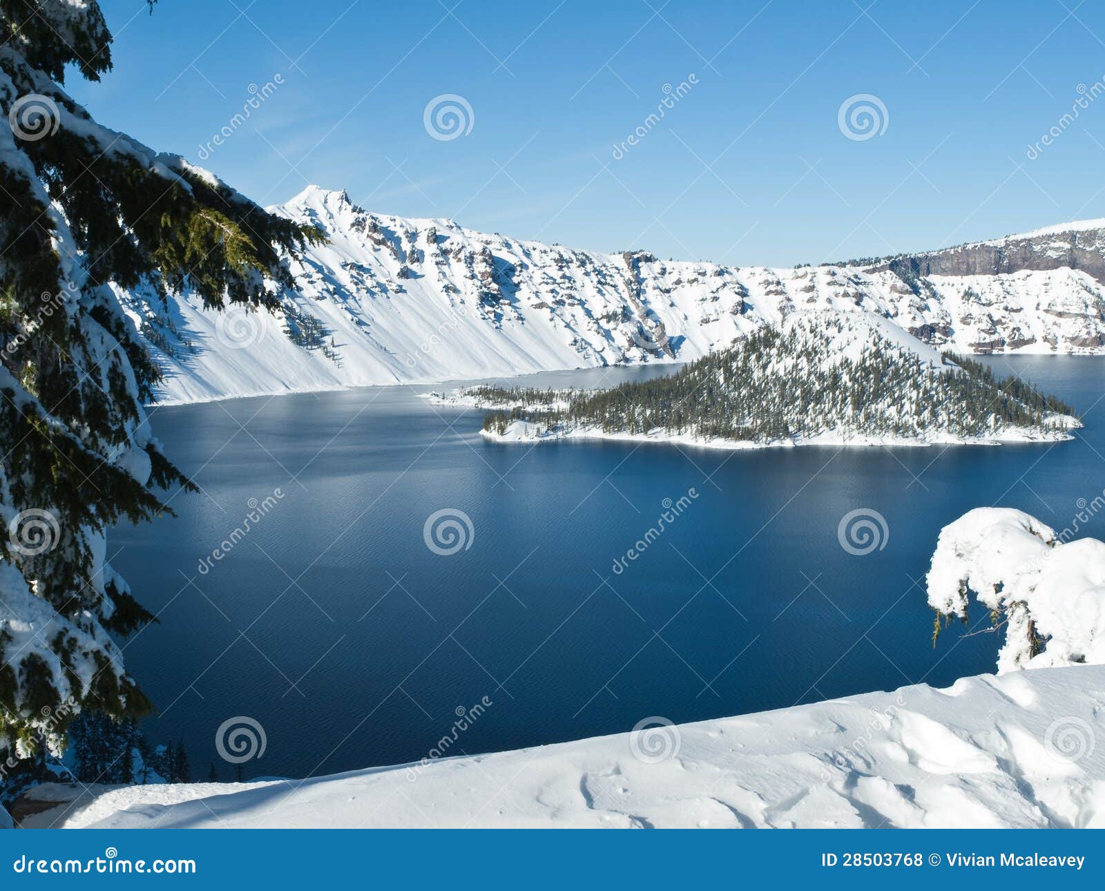 Crater Lake in winter stock photo. Image of nature, beautiful - 28503768