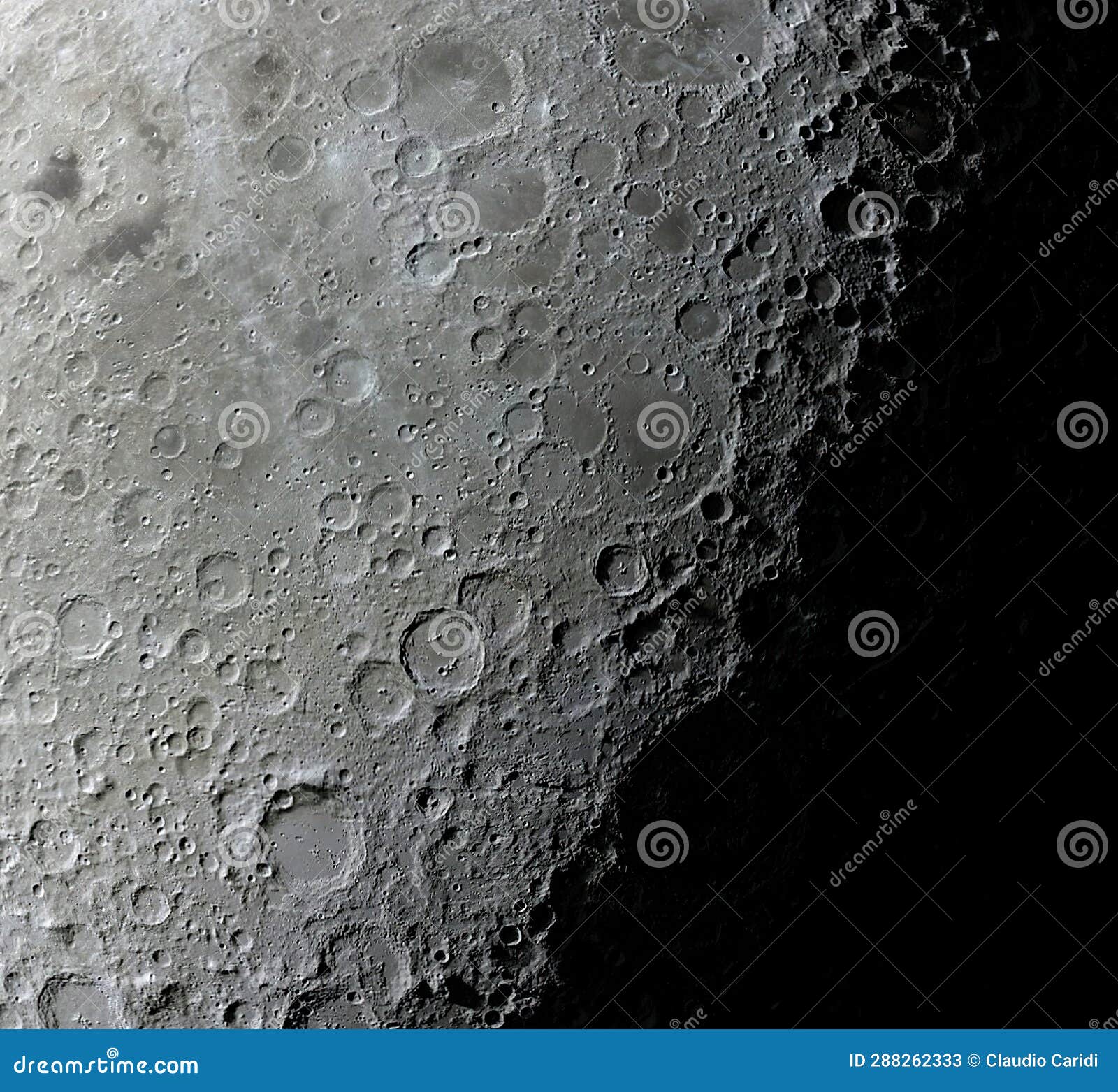 Crater on the Moon. Moon Craters Close-up Stock Image - Image of ...