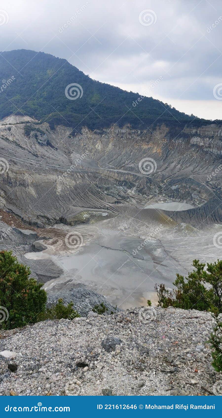 Crater on Mount Merapi stock photo. Image of winter - 221612646