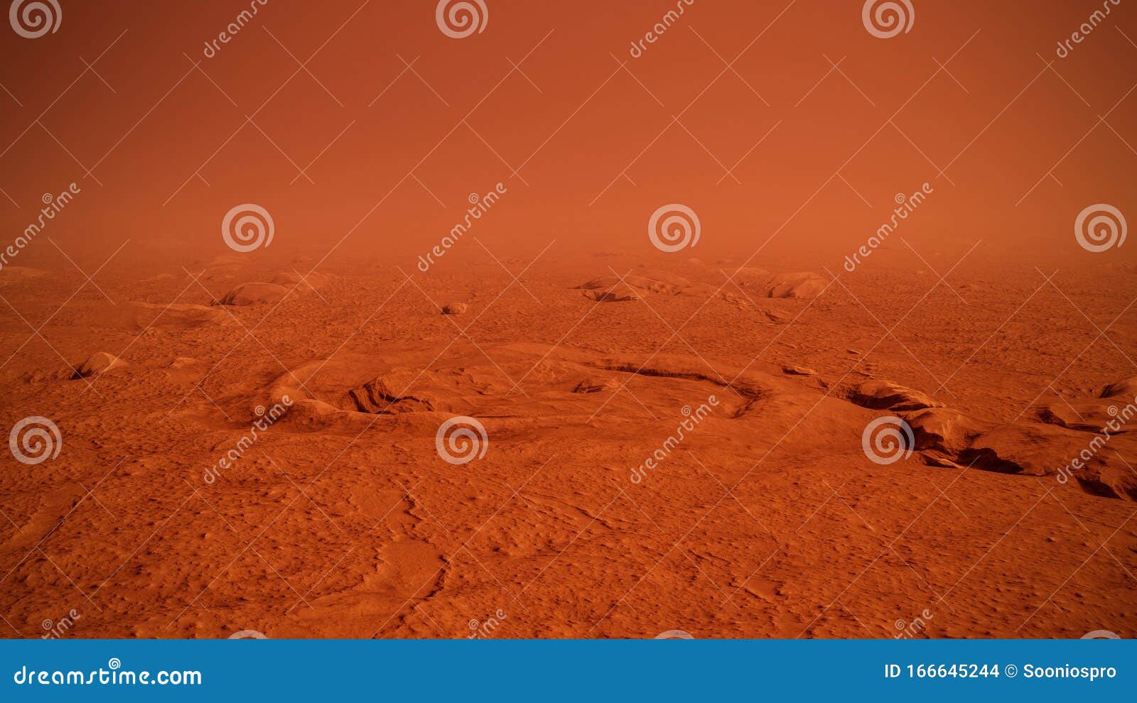 Crater of the Planet Mars Generated in 3D Stock Photo - Image of ...