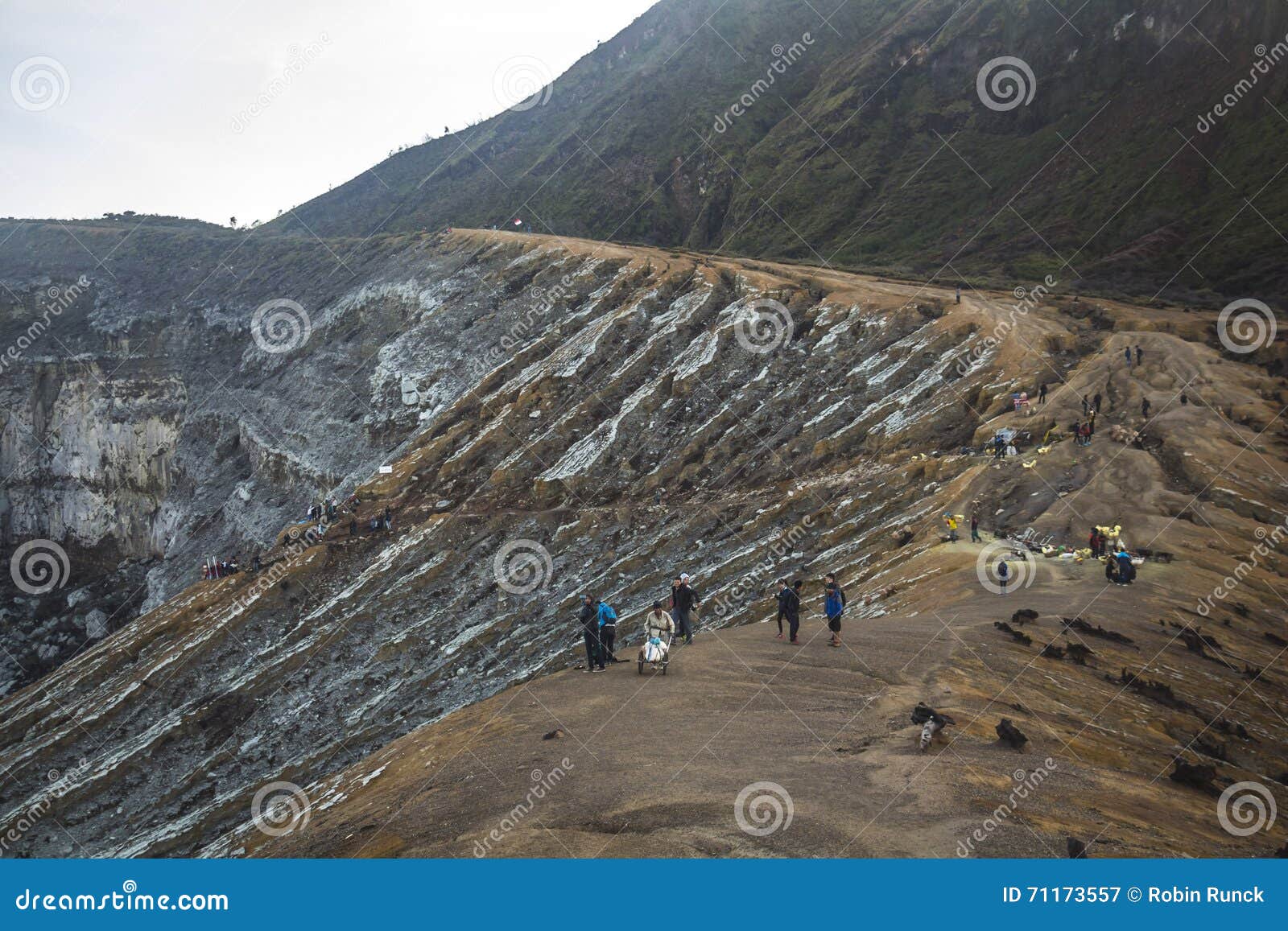 Crater Rim of Ijen Volcano on Java Editorial Photography - Image of ...