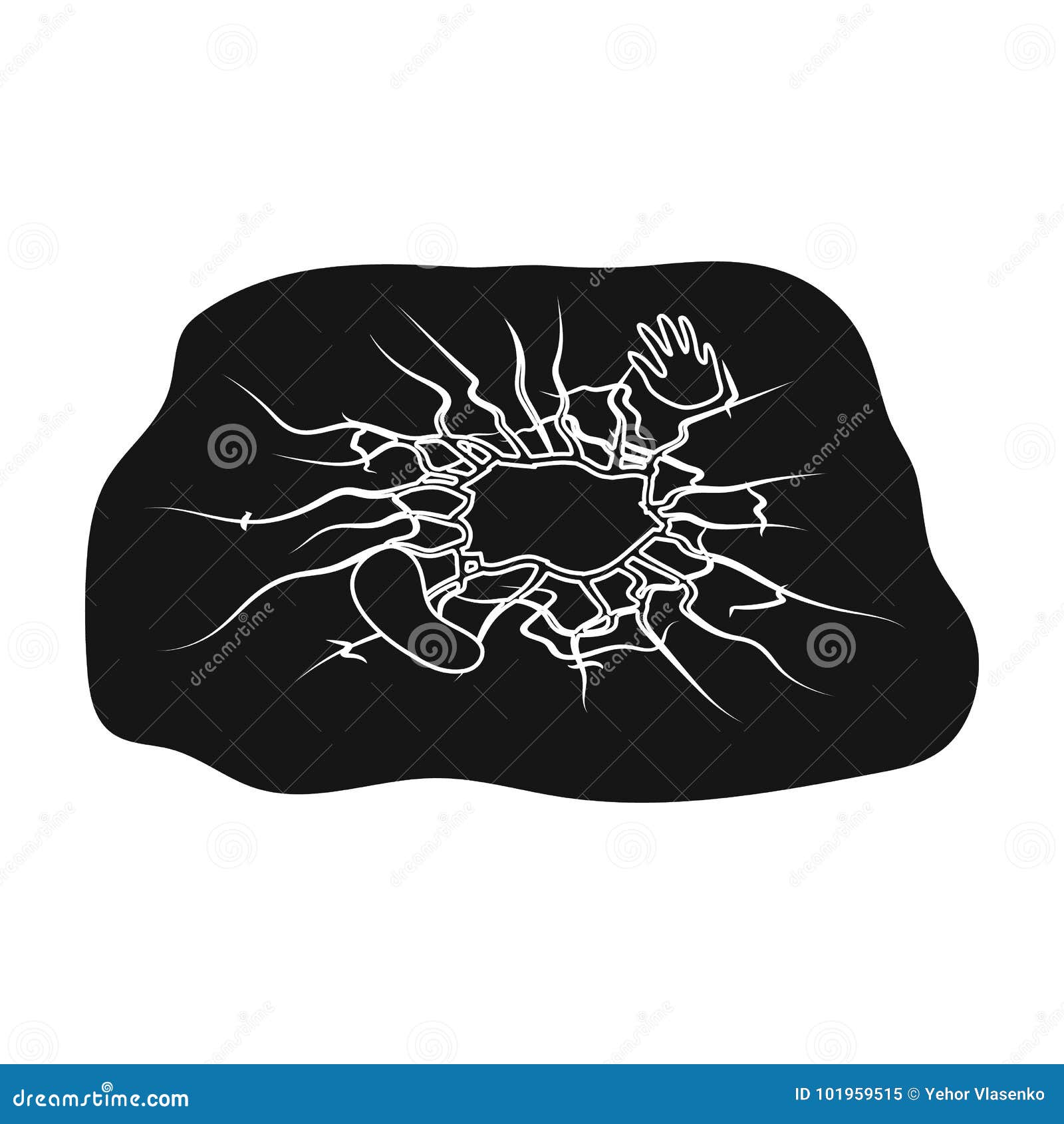 Crater, Single Icon in Black Style. Crater, Vector Symbol Stock ...