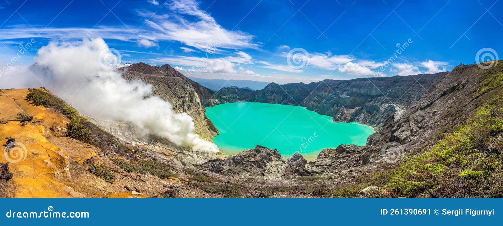 Crater volcano Ijen, Java stock image. Image of mountain - 261390691