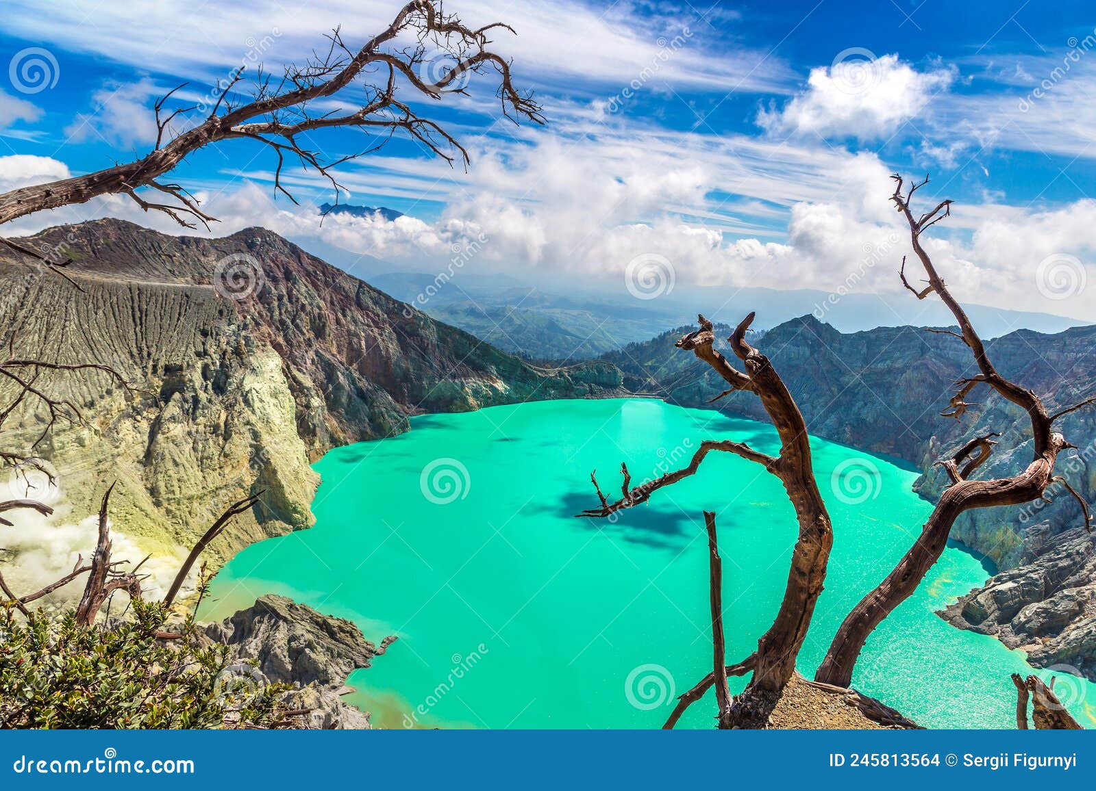Crater volcano Ijen, Java stock photo. Image of java - 245813564