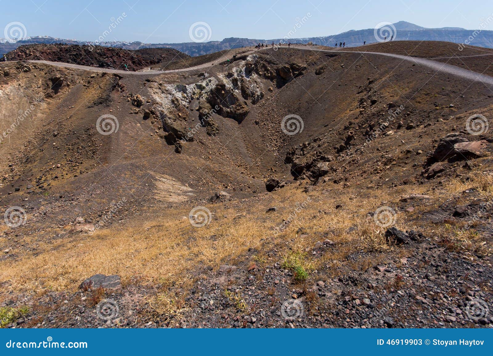 Crater of the Volcano of Santorini Island Stock Image - Image of island ...