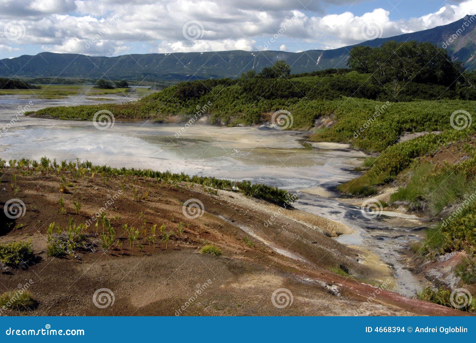 Crater of volcano Uzon stock photo. Image of water, kamchatka - 4668394