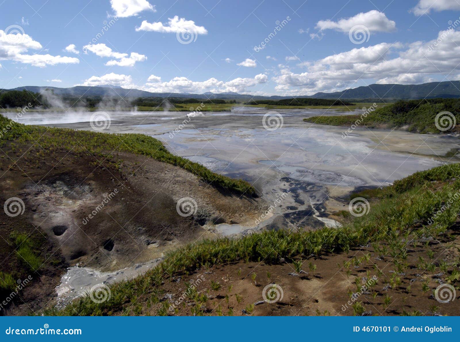 Crater of volcano Uzon stock image. Image of water, creek - 4670101