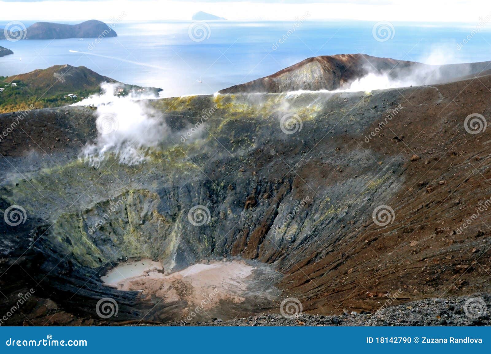 Crater Vulcano stock photo. Image of nature, italian - 18142790