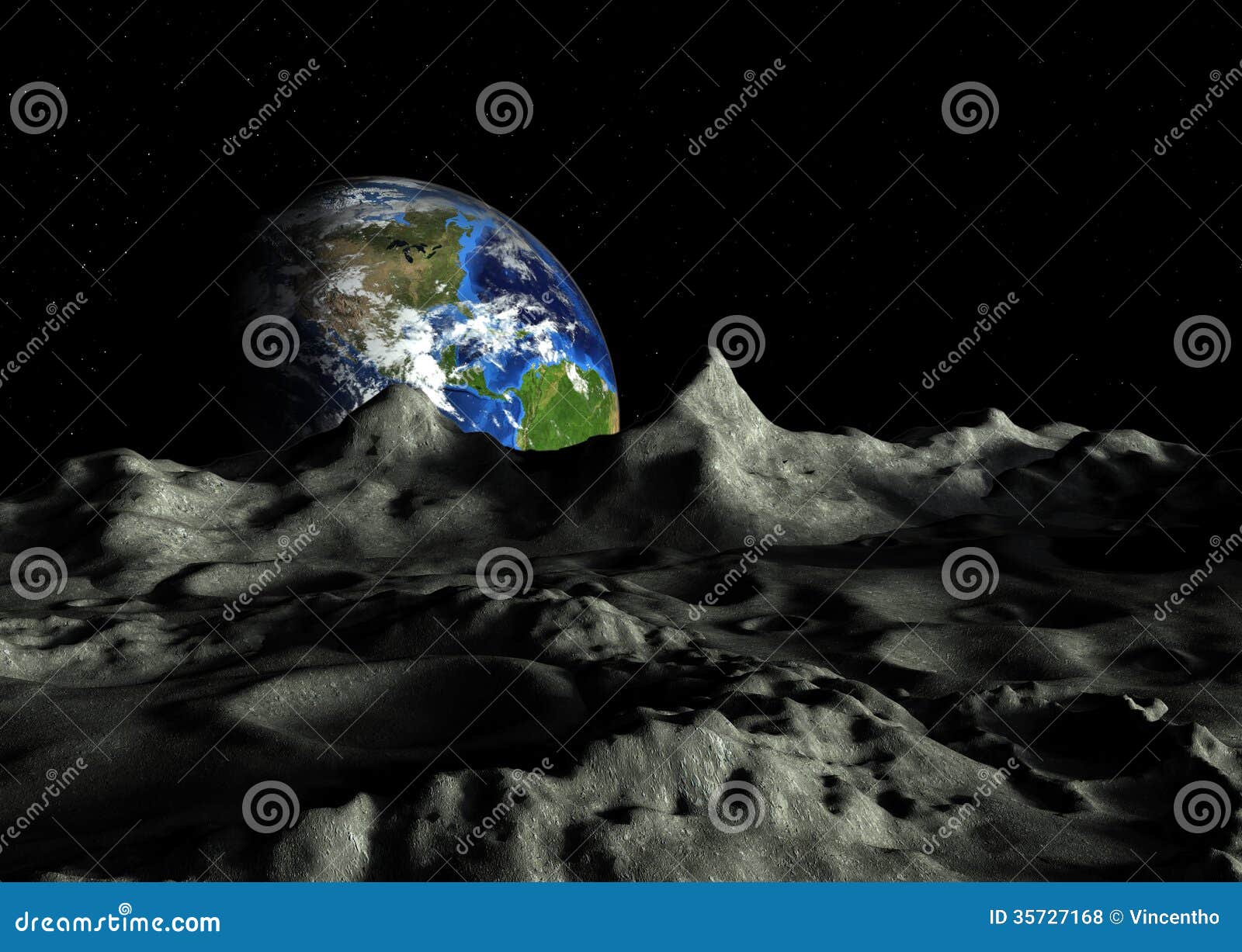 Earth From Moonscape Royalty-Free Stock Photography | CartoonDealer.com ...