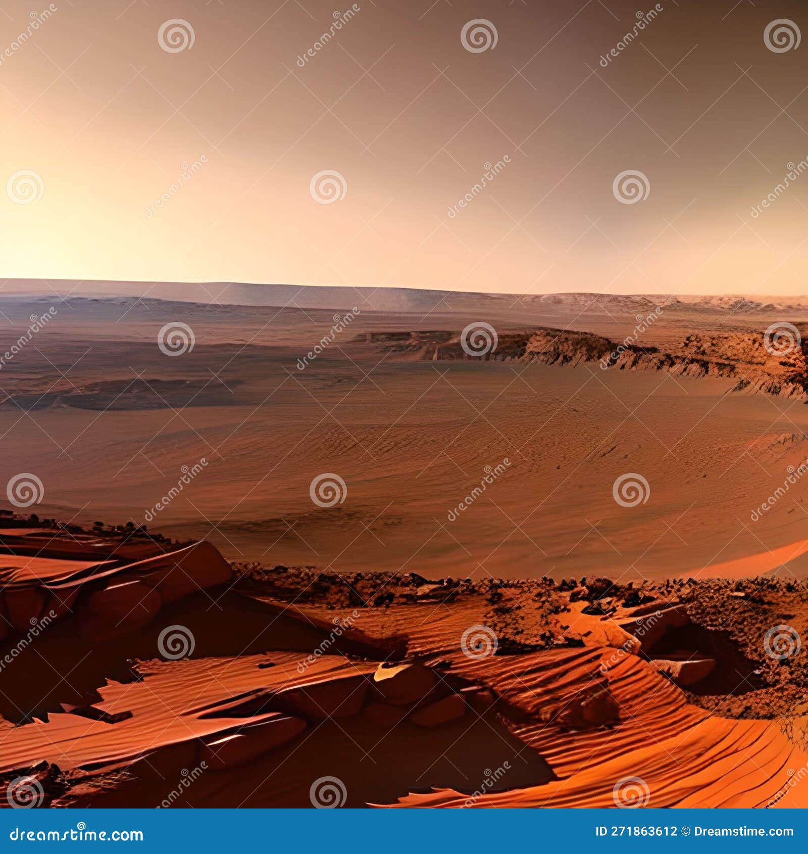 Lifeless desert on mars stock illustration. Illustration of gloom ...