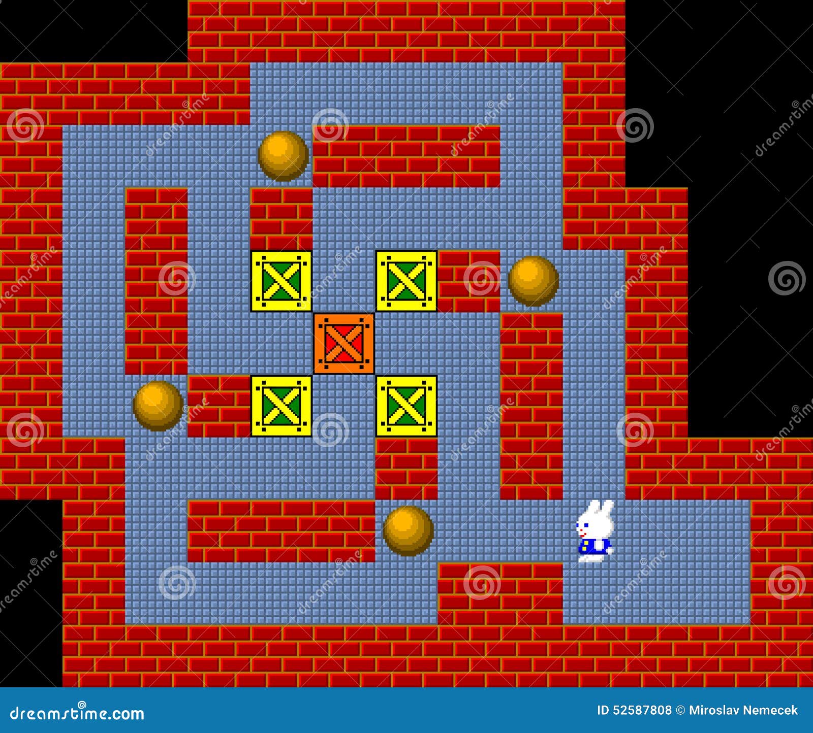 Crates, Retro Style Game Pixelated Graphics Stock Illustration ...