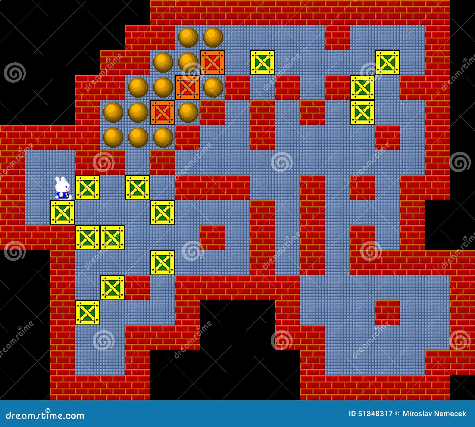 Crates, Retro Style Game Pixelated Graphics Stock Illustration ...