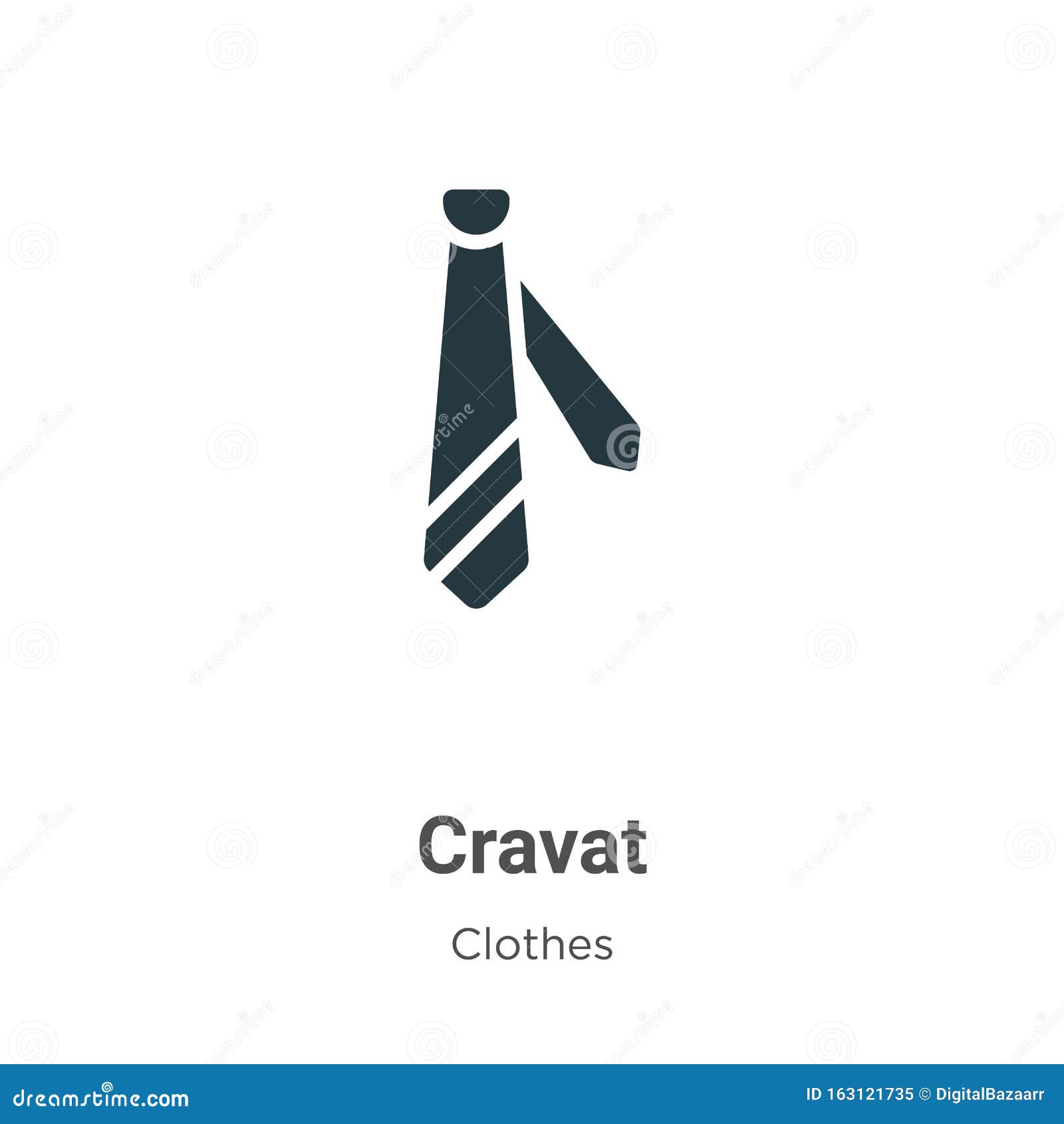 Cravat Vector Icon on White Background. Flat Vector Cravat Icon Symbol ...