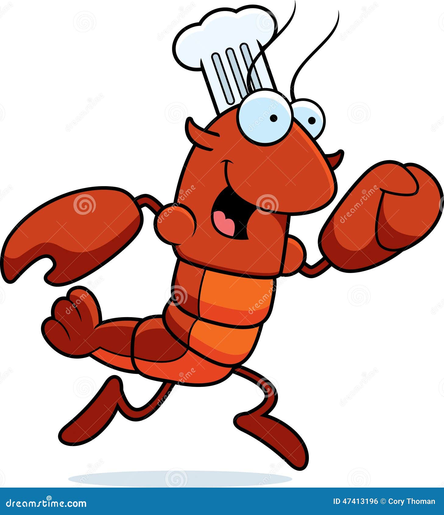 Crawfish Chef Running stock vector. Illustration of vector - 47413196