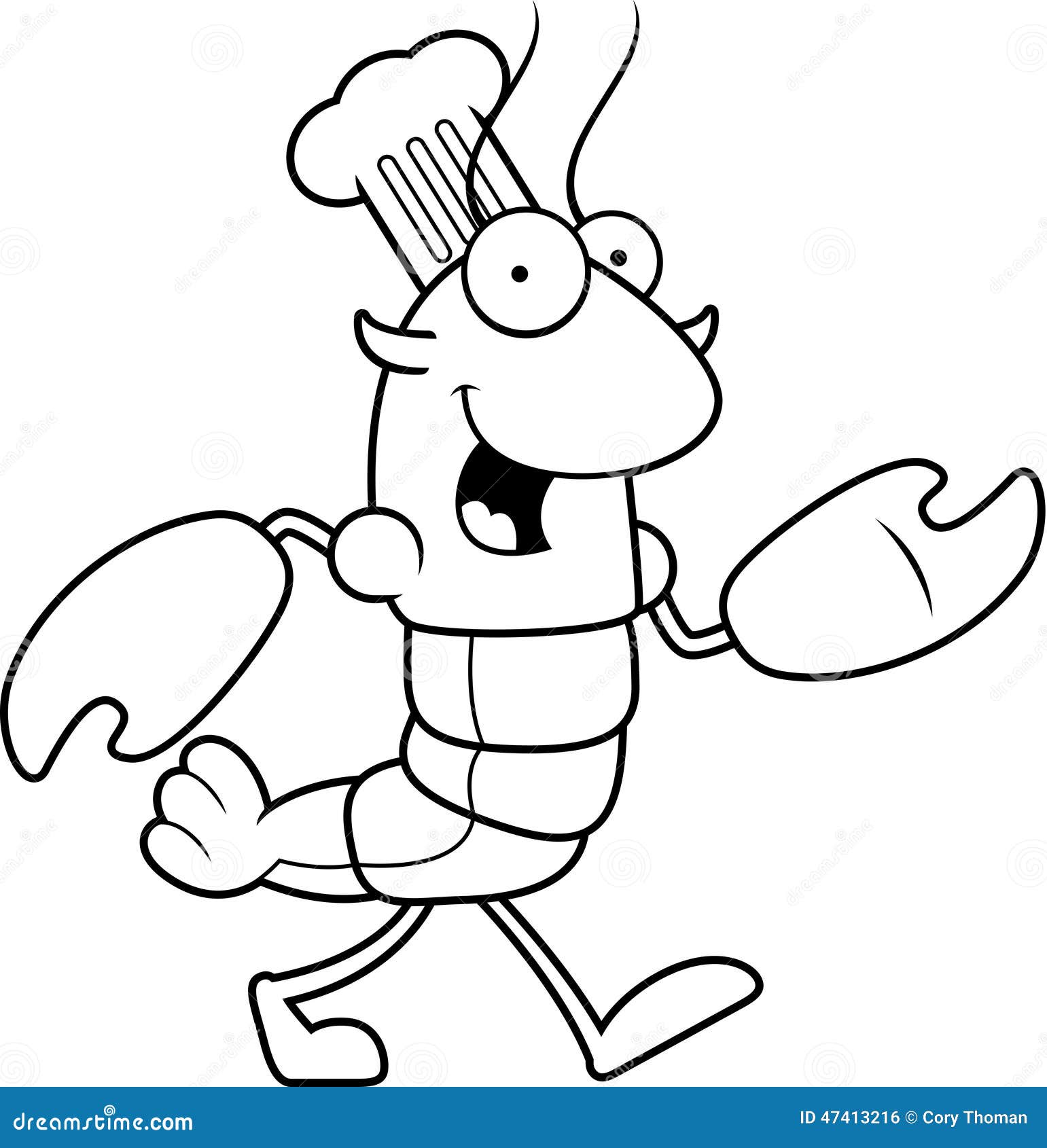 Crawfish Chef Walking stock vector. Illustration of graphic - 47413216