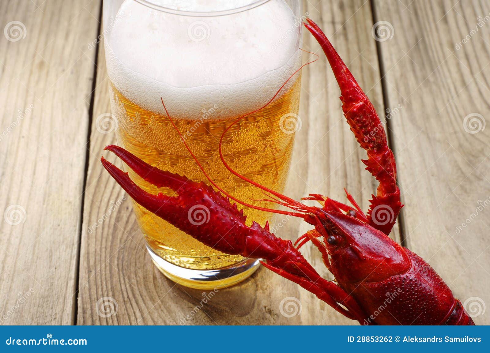 Crawfish and a Glass of Beer Stock Photo - Image of crustacean, lunch ...